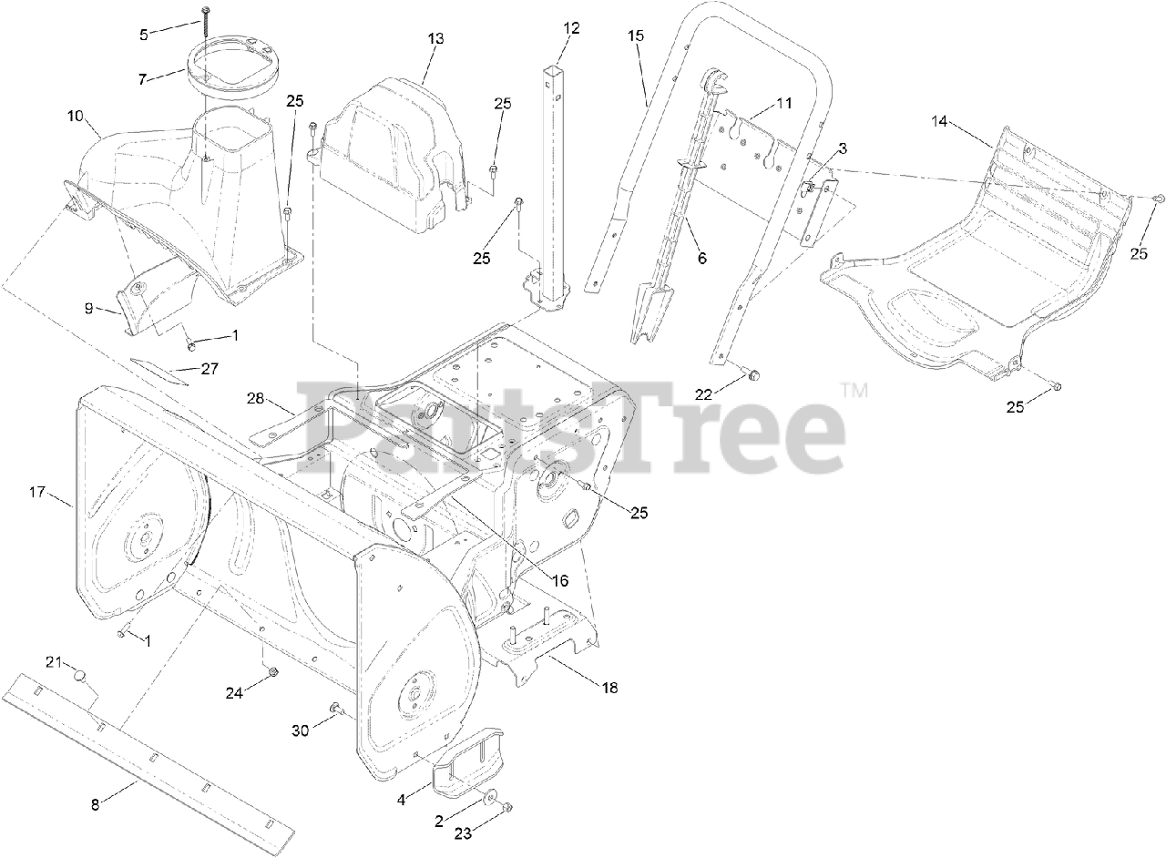 Toro 37797 826 Oxe Toro 26 Power Max Snow Thrower Sn 400000000 999999999 Main Frame