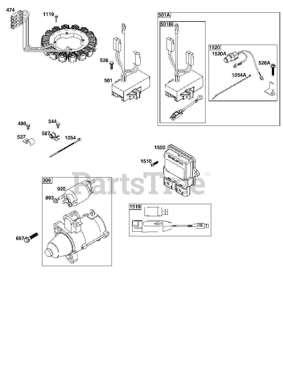 Briggs & Stratton 61E377-0008-J1 - Briggs & Stratton Horizontal Engine ...