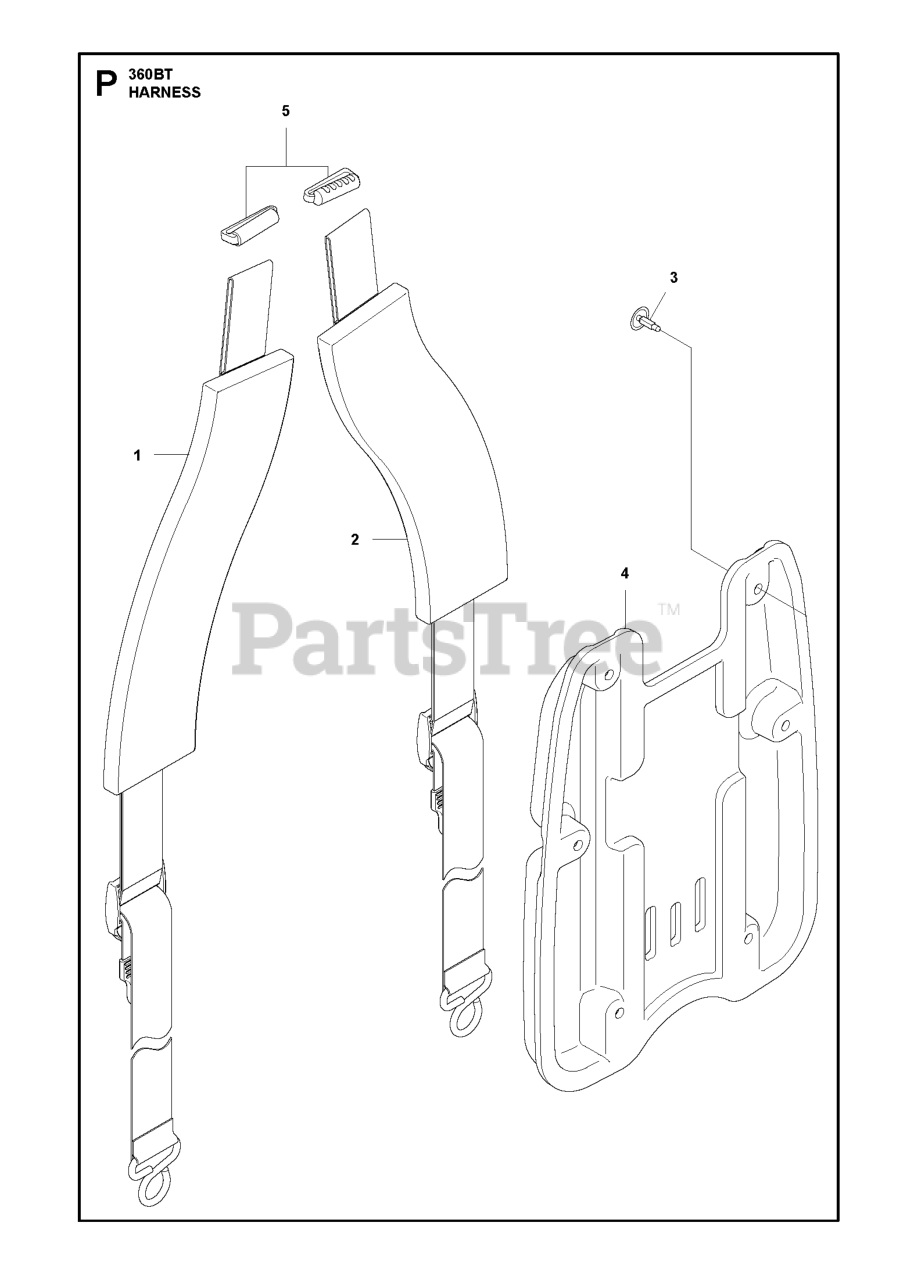 Husqvarna 360 BT - Husqvarna Backpack Blower HARNESS Parts Lookup with ...