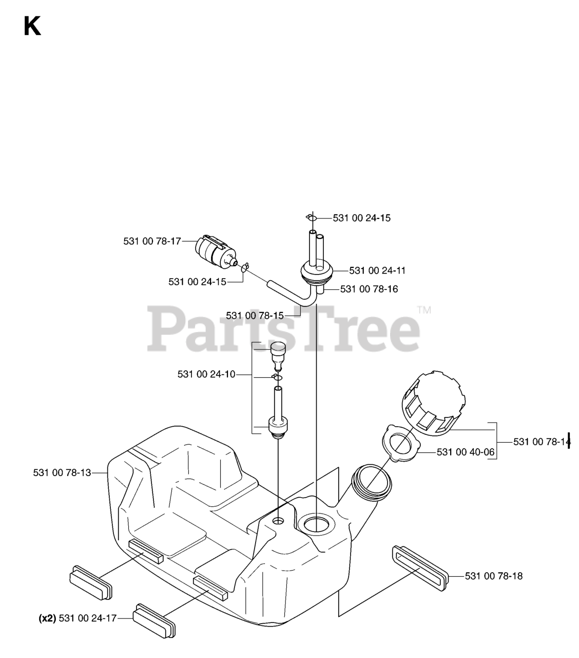 Husqvarna 153 R - Husqvarna Brush Cutter (2007-01) FUEL TANK Parts ...