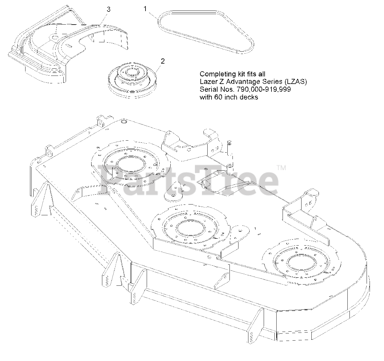 Exmark LZUV3B - Exmark Ultra Vac Triple Bagger for Lazer Z Mower (SN ...