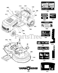 Yard King MT155380 (2691198-00) - Yard King 38" Lawn Tractor, 15.5hp ...