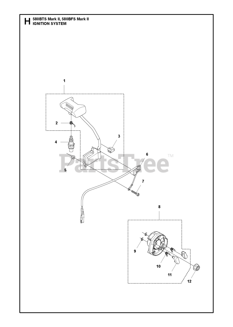 Husqvarna 580 BFS/BTS Mark II - Husqvarna Backpack Blower IGNITION ...