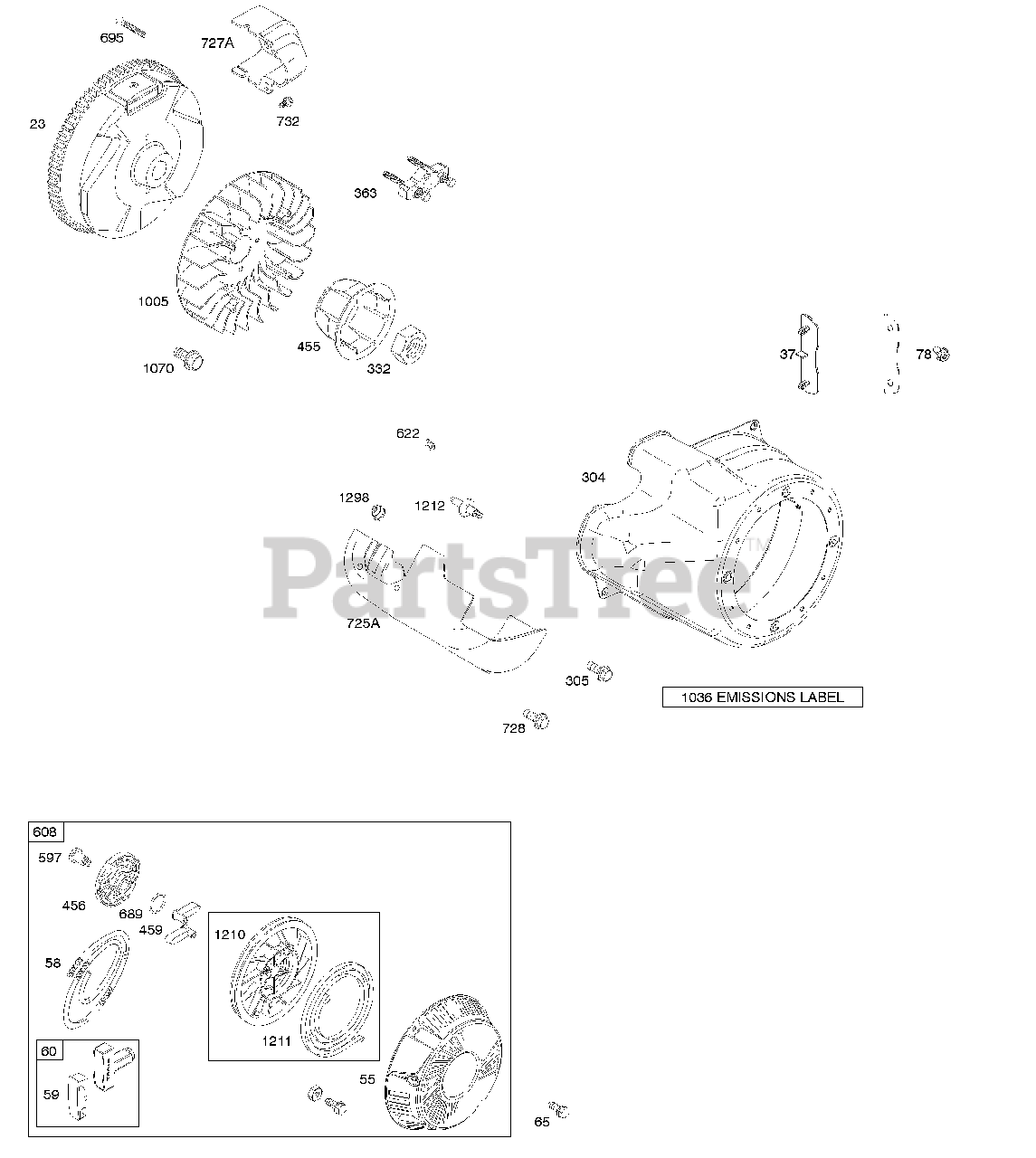 Briggs & Stratton 210312-0159-B1 - Briggs & Stratton Horizontal Engine ...