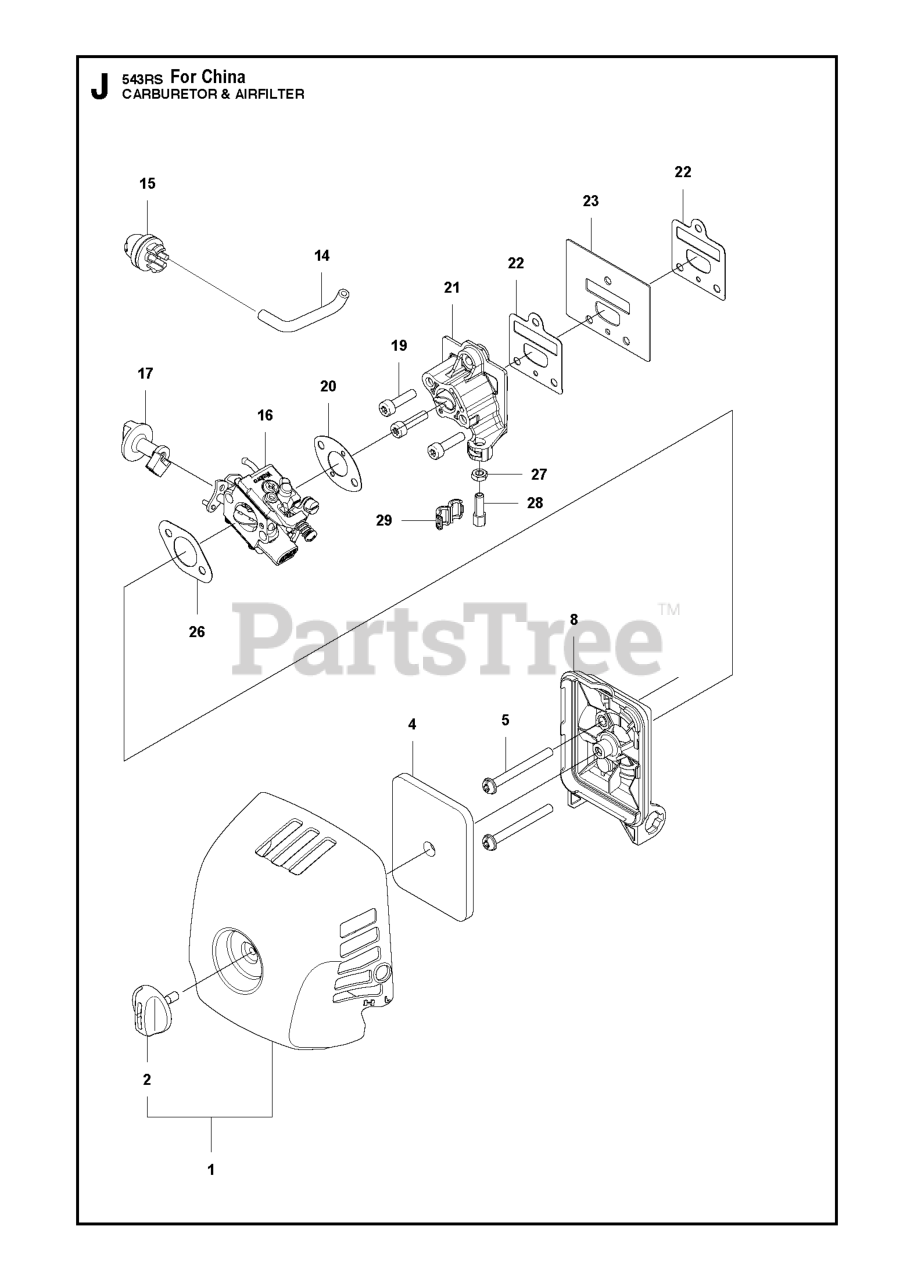 Husqvarna 543 RS - Husqvarna Brush Cutter (Original) CARBURETOR & AIR ...