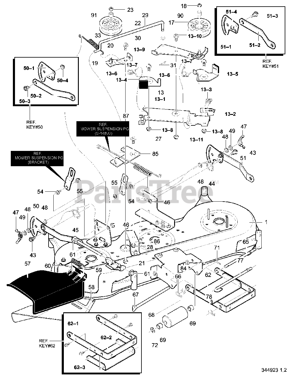 Murray 46580x8A - Murray 46" Lawn Tractor (1999) Deck Assembly (part 2 ...