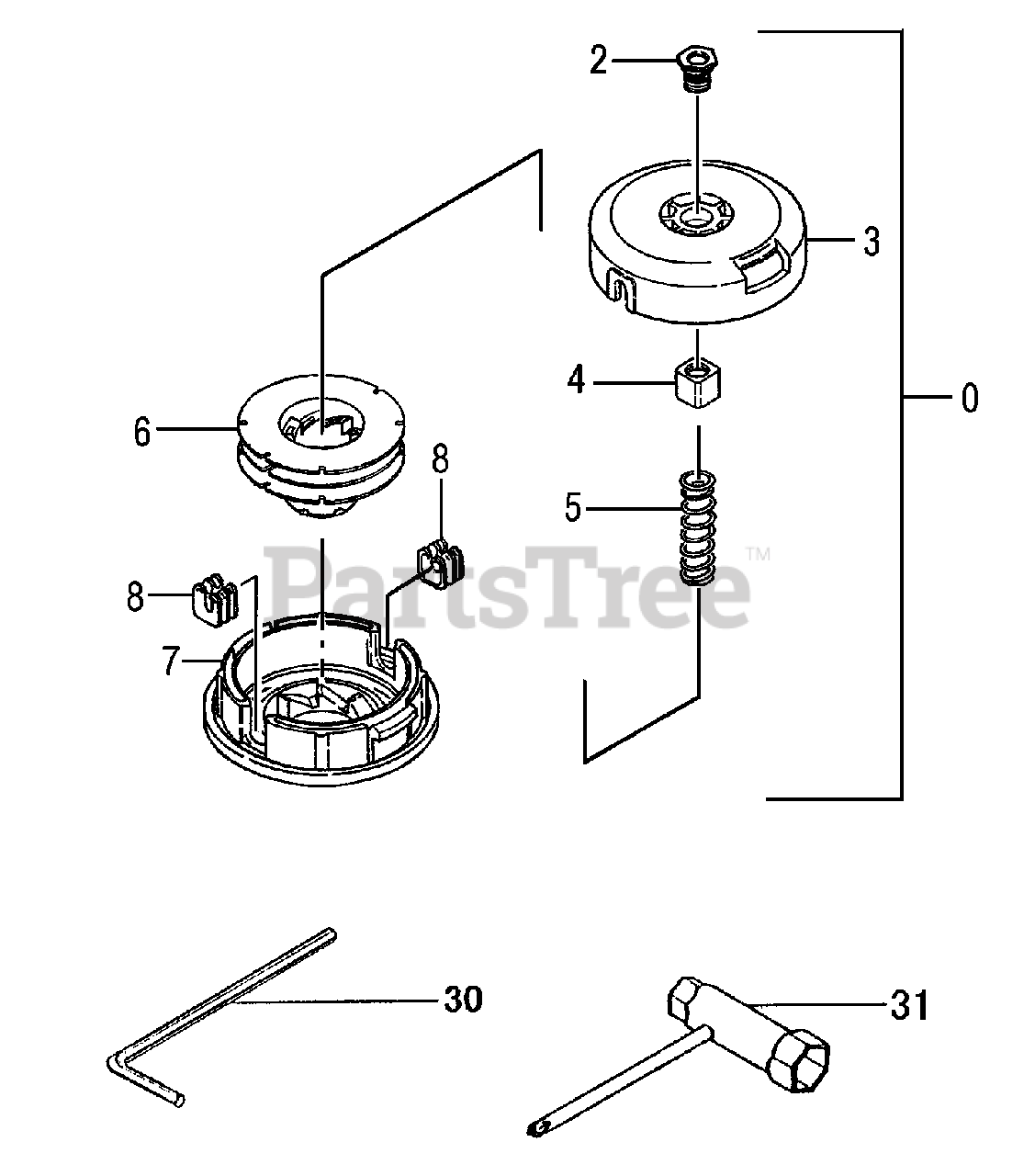 Tanaka TBC-255PF - Tanaka String Trimmer Cutting Head & Tools Parts ...