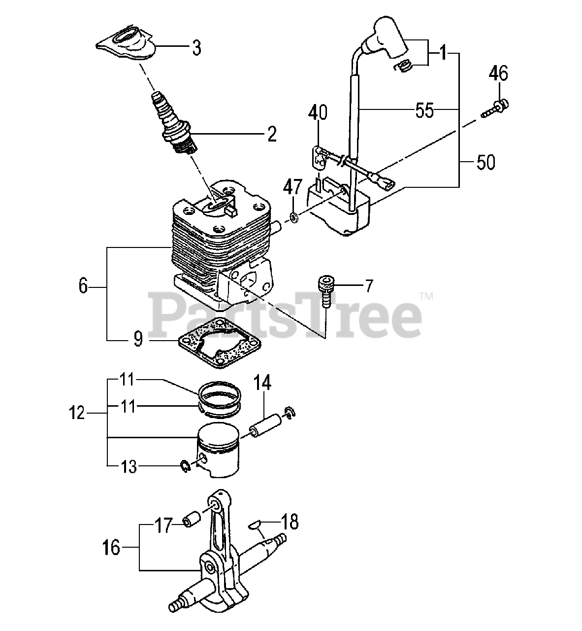 Tanaka HTD-2526PF - Tanaka 26" Hedge Trimmer Cylinder, Piston ...