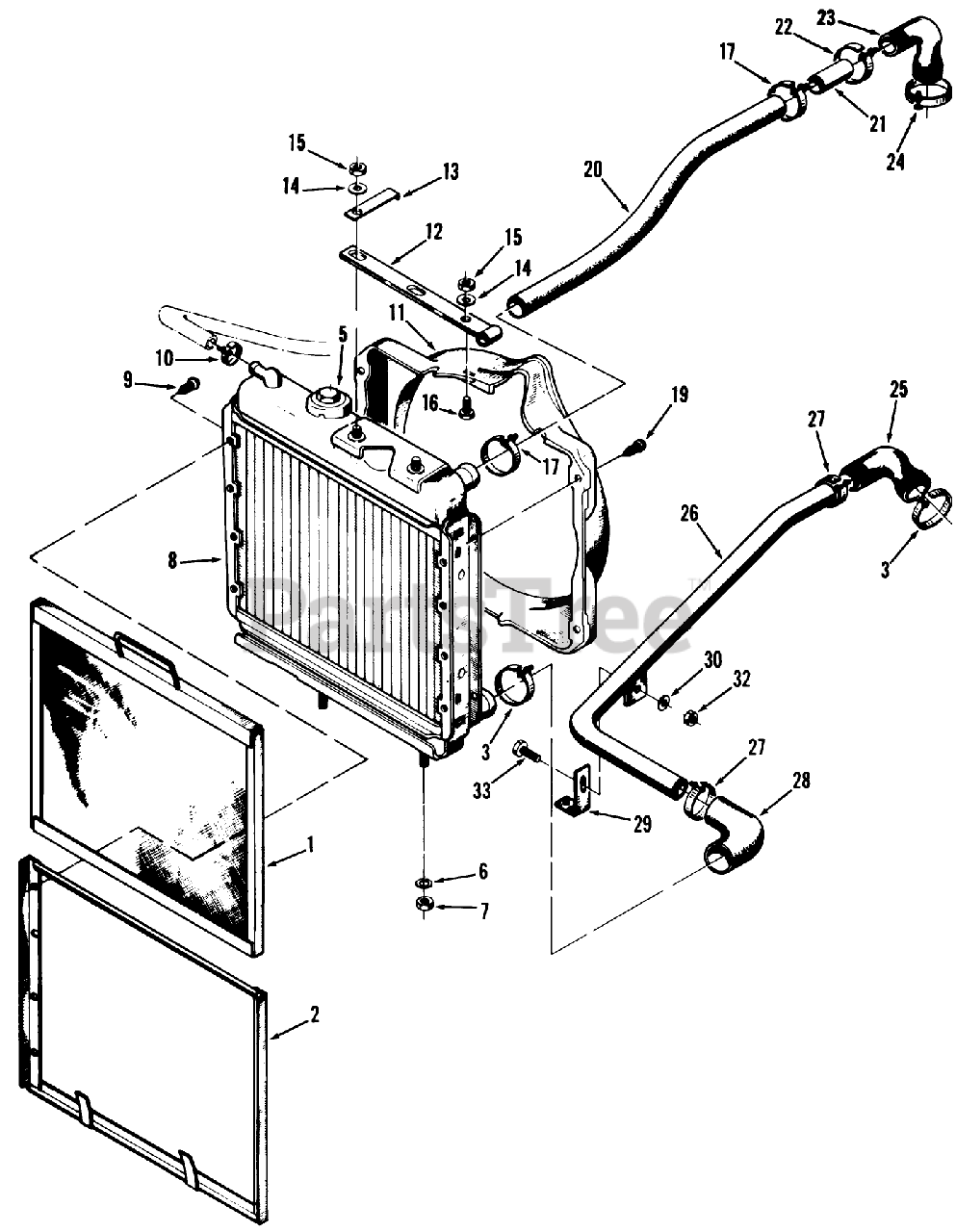 Toro 91-20RG01 (D-250) - Toro Lawn Tractor (1981) Radiator And Hoses ...