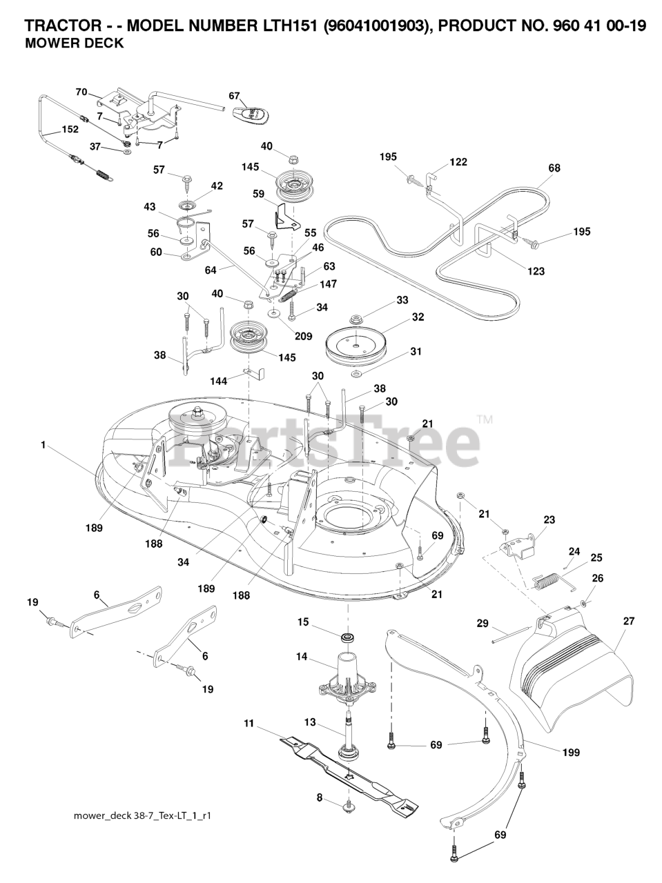Husqvarna LTH 151 (960410019-03) - Husqvarna Lawn Tractor (2008-01 ...