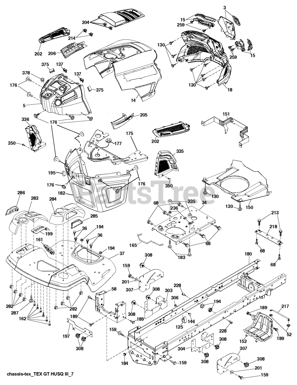 Husqvarna TS 146 TXD (960410436-00) - Husqvarna 46" Garden Tractor ...