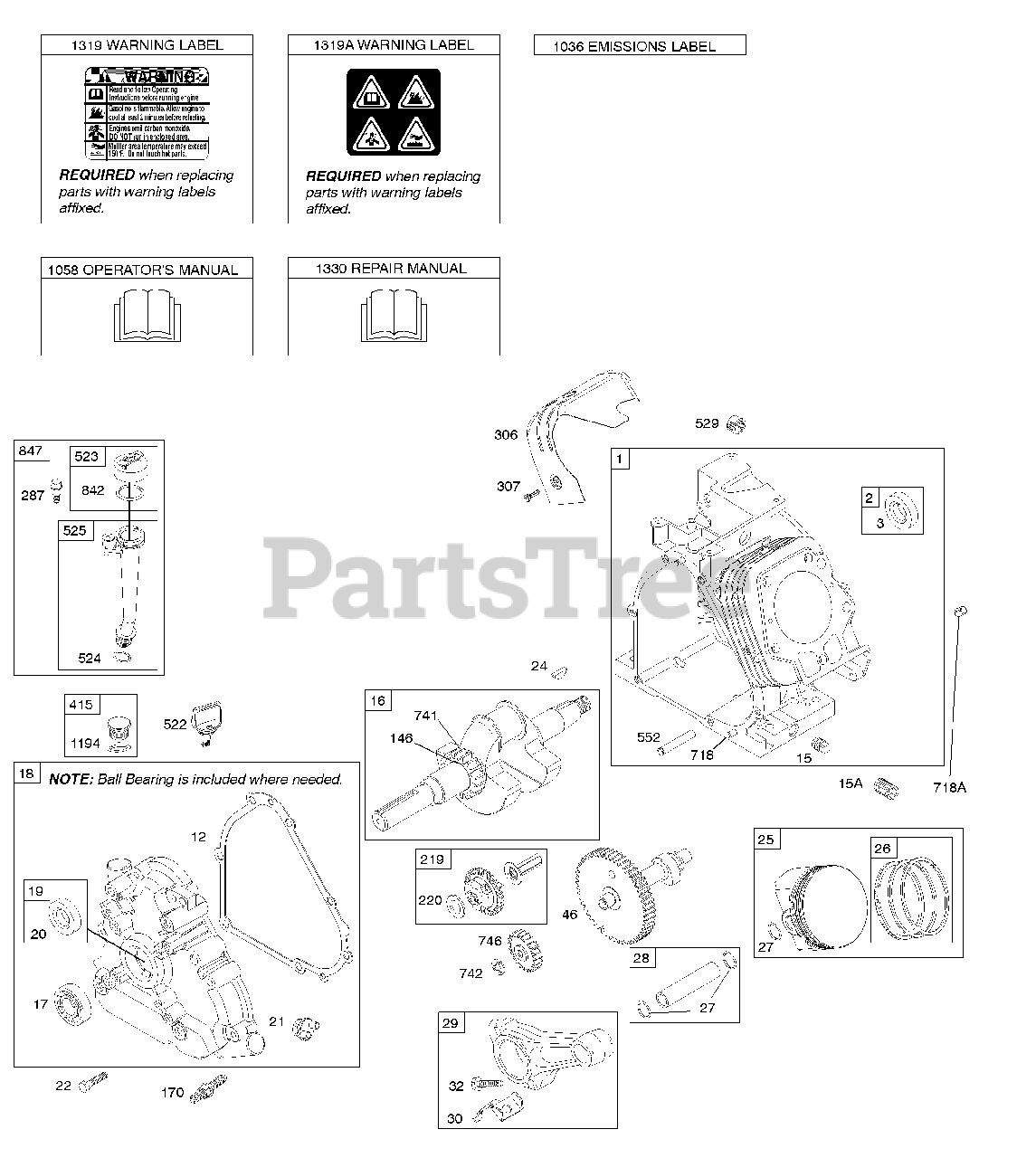 Briggs & Stratton 20S232-0036-F1 - Briggs & Stratton Horizontal Engine ...