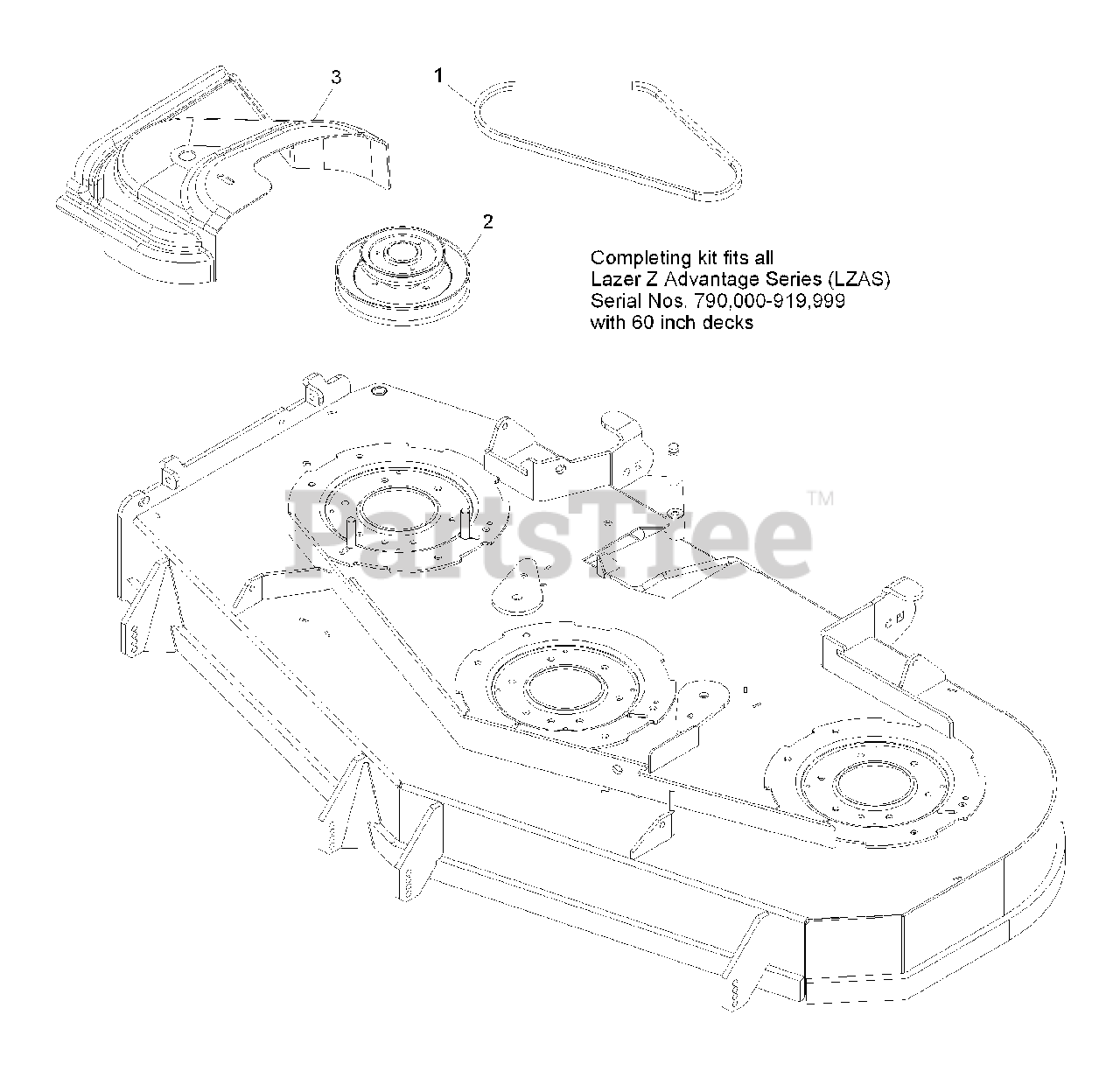 Exmark LZUV3B - Exmark Ultra Vac Triple Bagger for Lazer Z Mower (SN ...