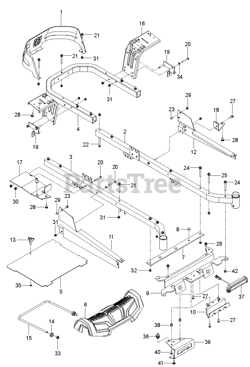 Husqvarna Z 254 - Husqvarna 54" Zero-Turn Mower FRAME Parts Lookup with ...