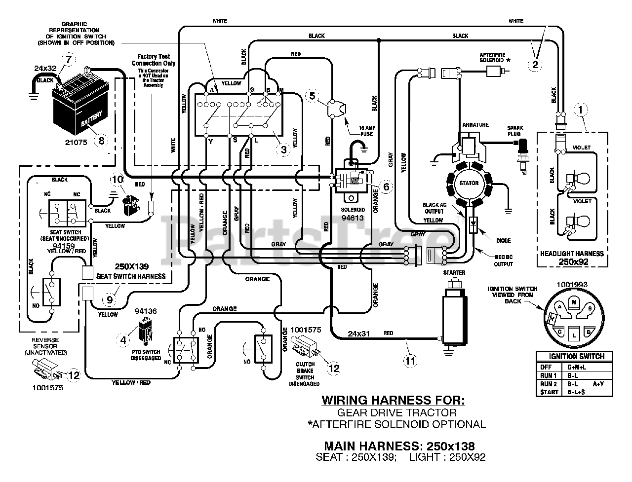 Murray 405011x92A - Murray 40" Lawn Tractor (2005) Electrical System ...