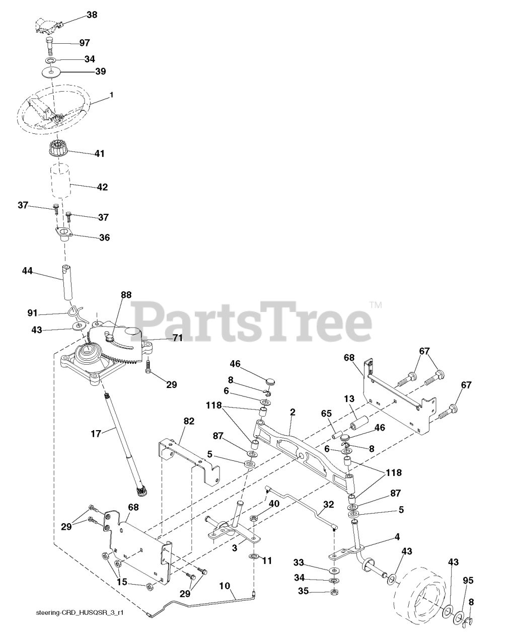 Husqvarna CTH 2038 (960610304-01) - Husqvarna Lawn Tractor (2010-06 ...