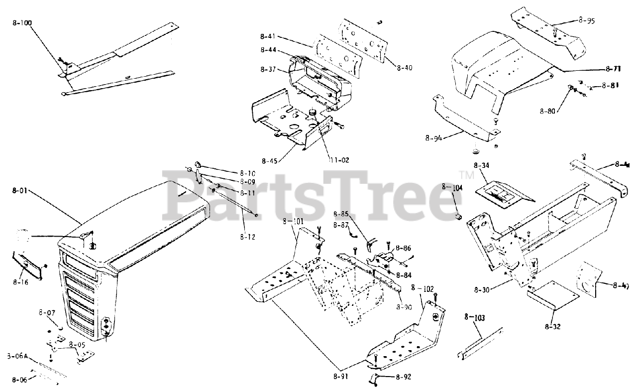Toro 1-0350 - Toro Raider 12 Lawn Tractor (1973) Sheet Metal And Covers ...