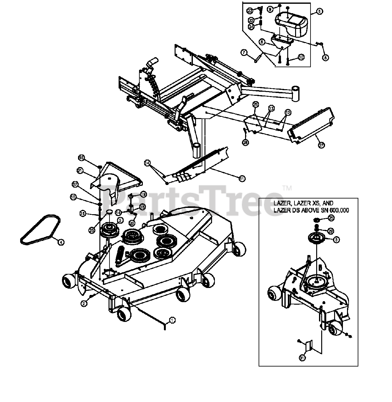 Exmark UV60 (UV6672) - Exmark Ultra Vac Bagger for Lazer Z Mower (SN ...
