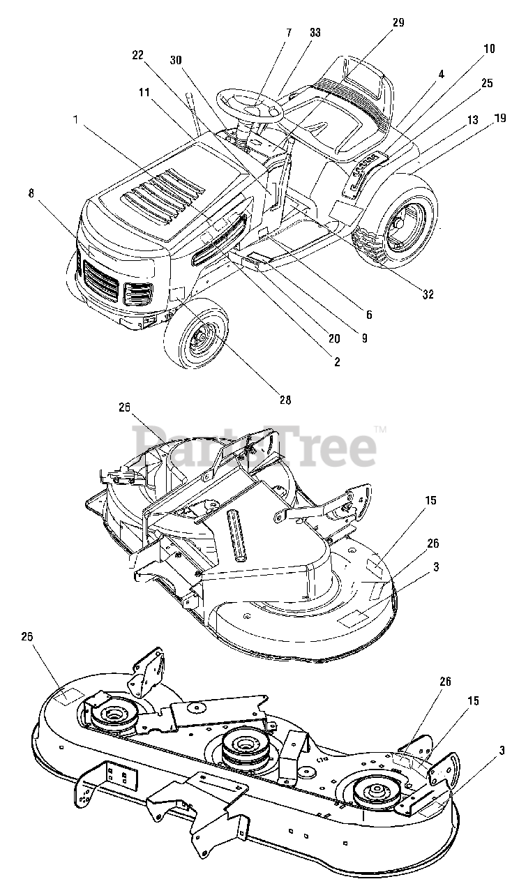 Murray EYK 125380 F (7800484) - Murray 38" Lawn Tractor, Gear Drive, 12 ...