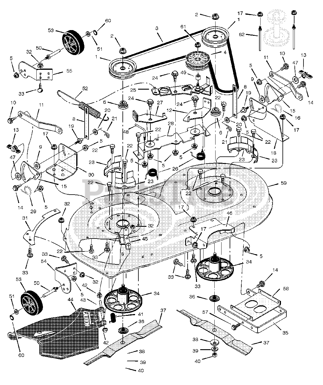 Murray 425303x92A - Murray 42" Lawn Tractor (2002) Mower Housing Parts ...