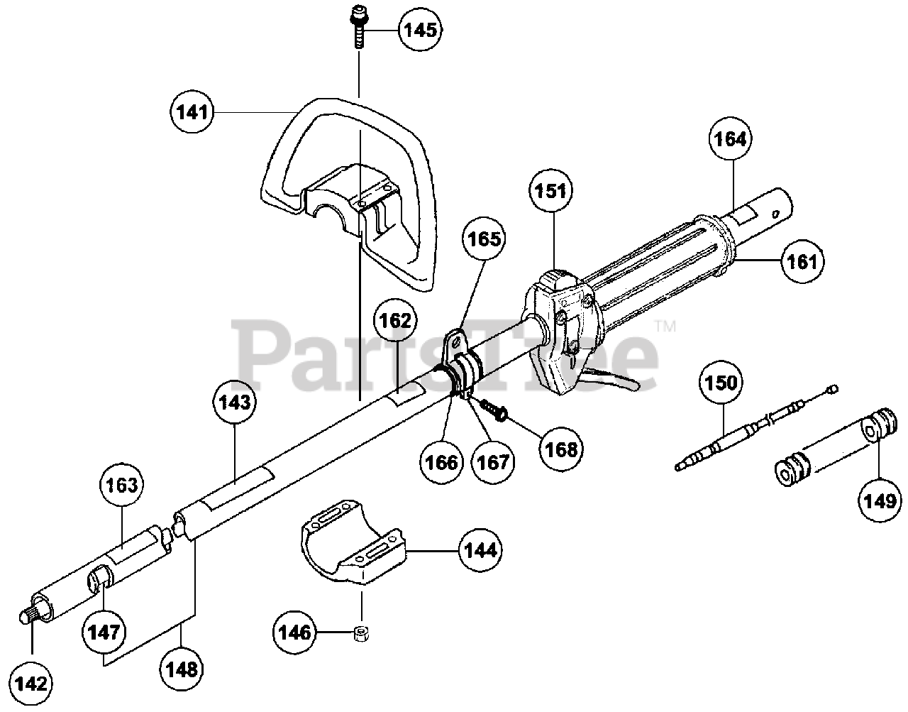 Tanaka TBC-240PF - Tanaka String Trimmer Throttle, Handle & Shaft Parts ...