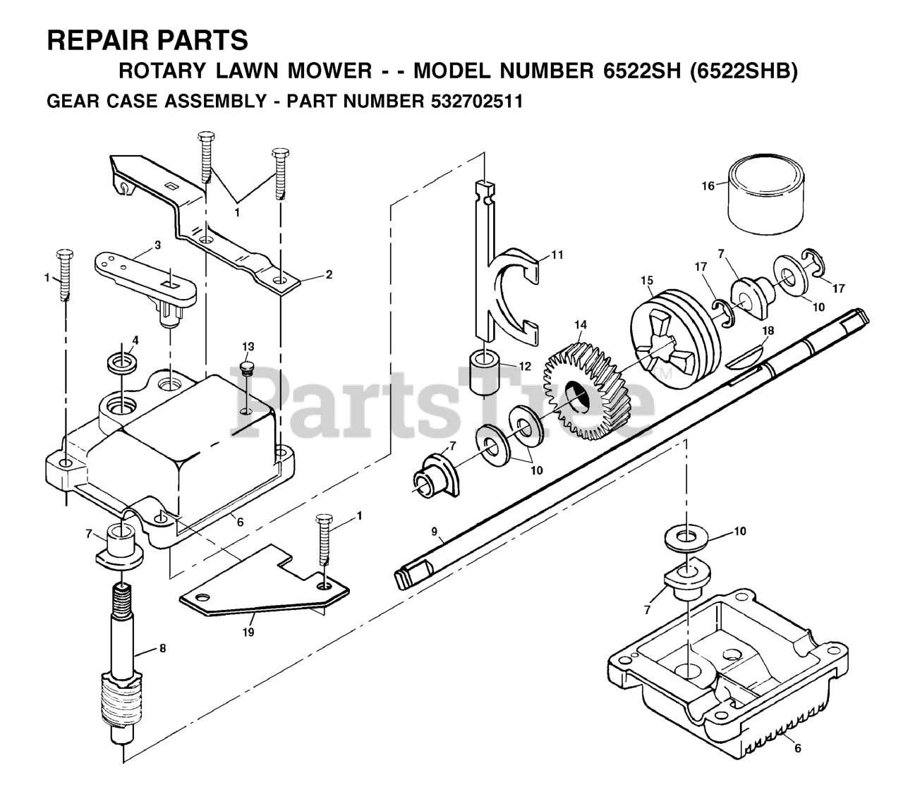 Husqvarna 6522 SH (954222718) - Husqvarna Walk-Behind Mower (2001-10 ...