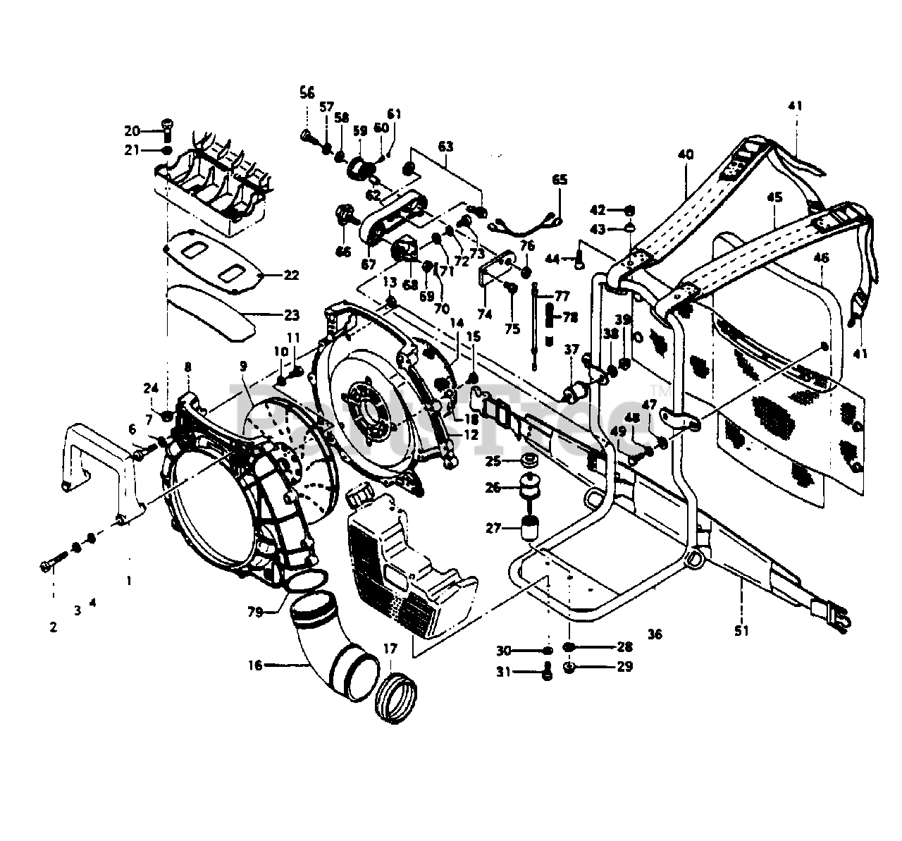 Tanaka TBL-500 - Tanaka Backpack Blower Main Body, Throttle, Harness ...
