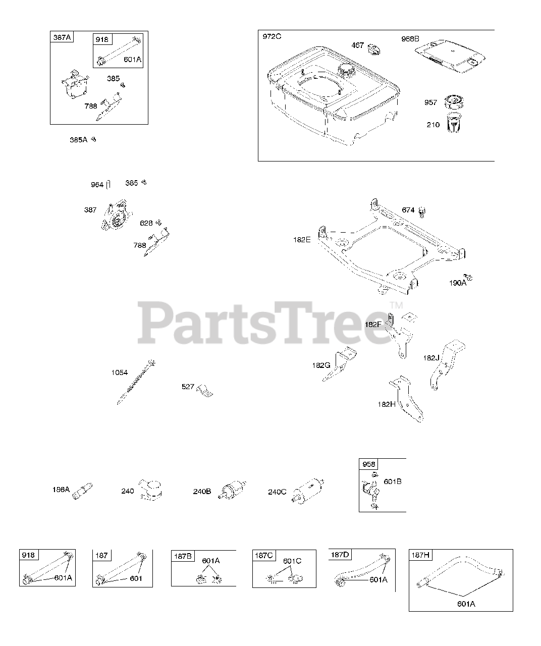 Briggs & Stratton 385447-0006-H7 - Briggs & Stratton Horizontal Engine ...