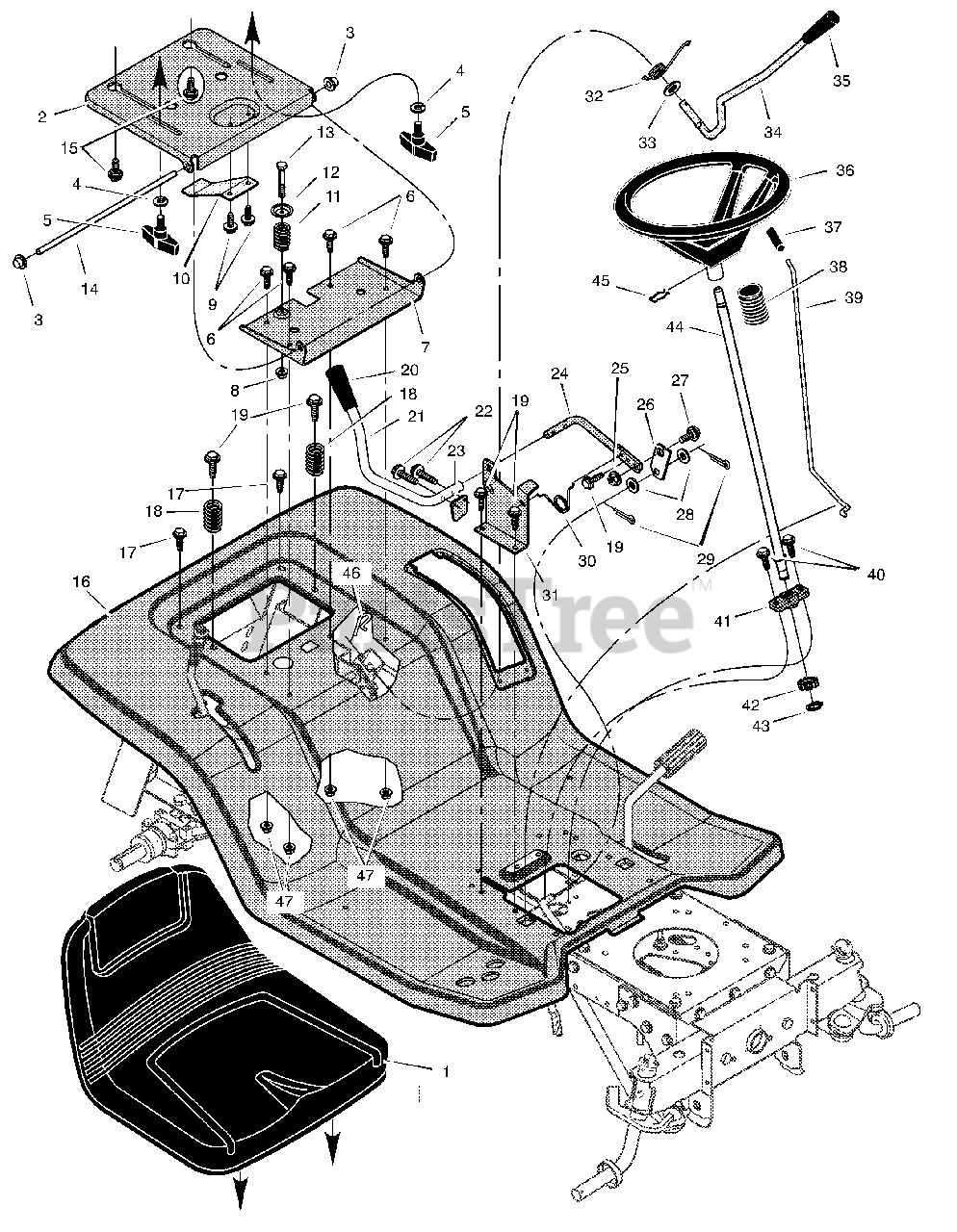 Murray 461007x92A - Murray 46" Garden Tractor (2001) Seat Deck Parts ...