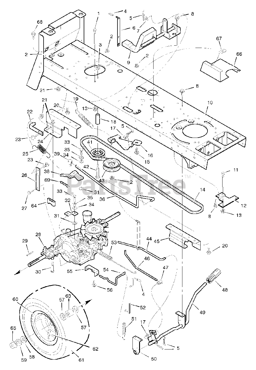 Murray 46258x6A - Murray Ultra 46" Lawn Tractor (1996) Motion Drive ...