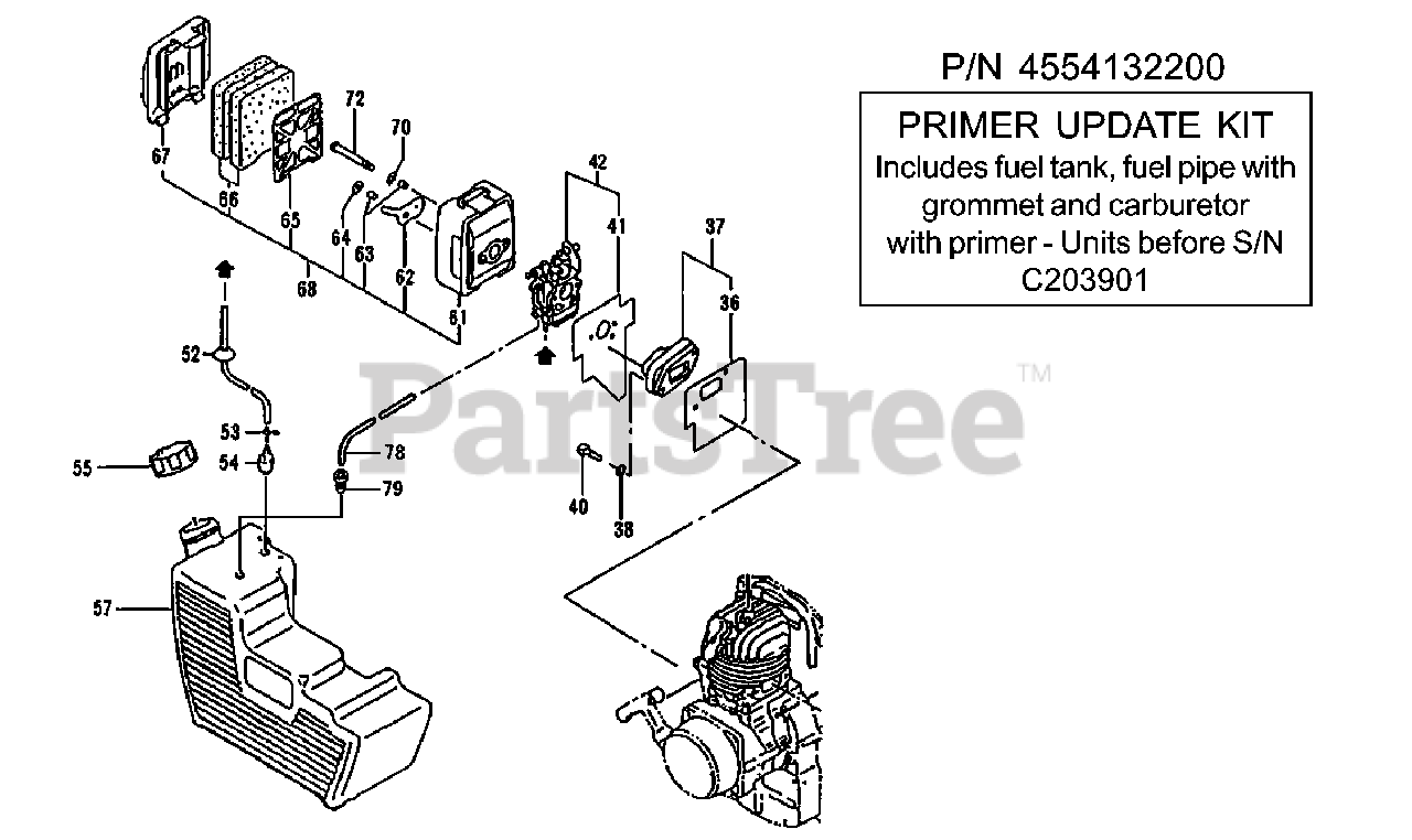 Tanaka TBL-4610 - Tanaka Backpack Blower Fuel System Parts Lookup with ...