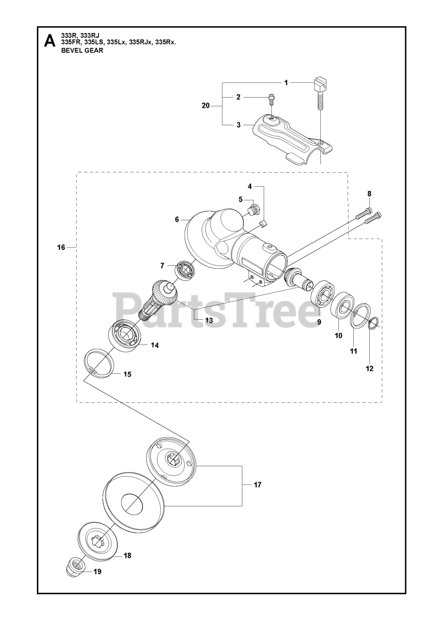 Husqvarna 333 RJ - Husqvarna String Trimmer (Original) BEVEL GEAR Parts ...