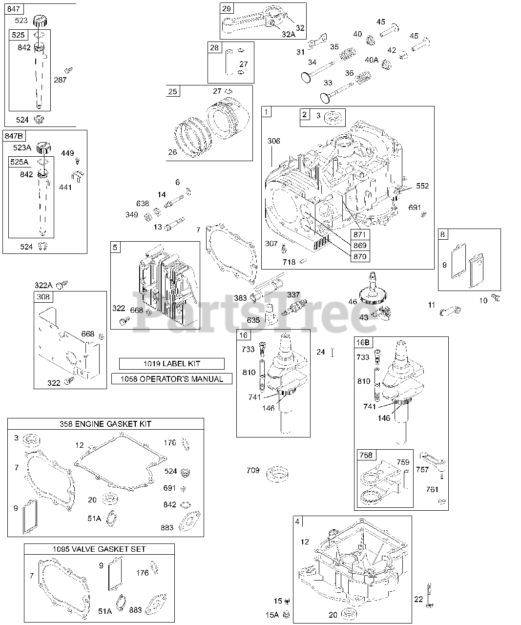 Briggs & Stratton 283707-0101-01 - Briggs & Stratton Vertical Engine ...