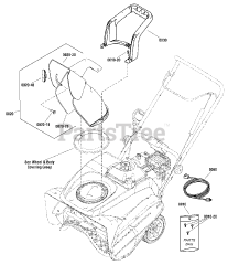 Murray 7522ES (1696273-01) - Murray 22" Snow Thrower, 8hp (2014) Parts ...