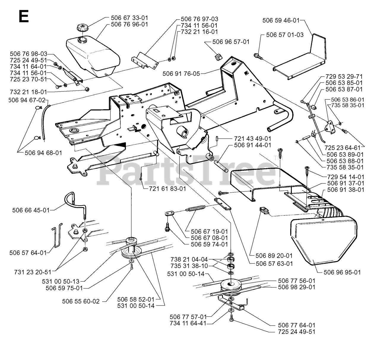 Husqvarna R 11 BIO - Husqvarna Swedish Riding Mower (1999-04) CHASSIS ...