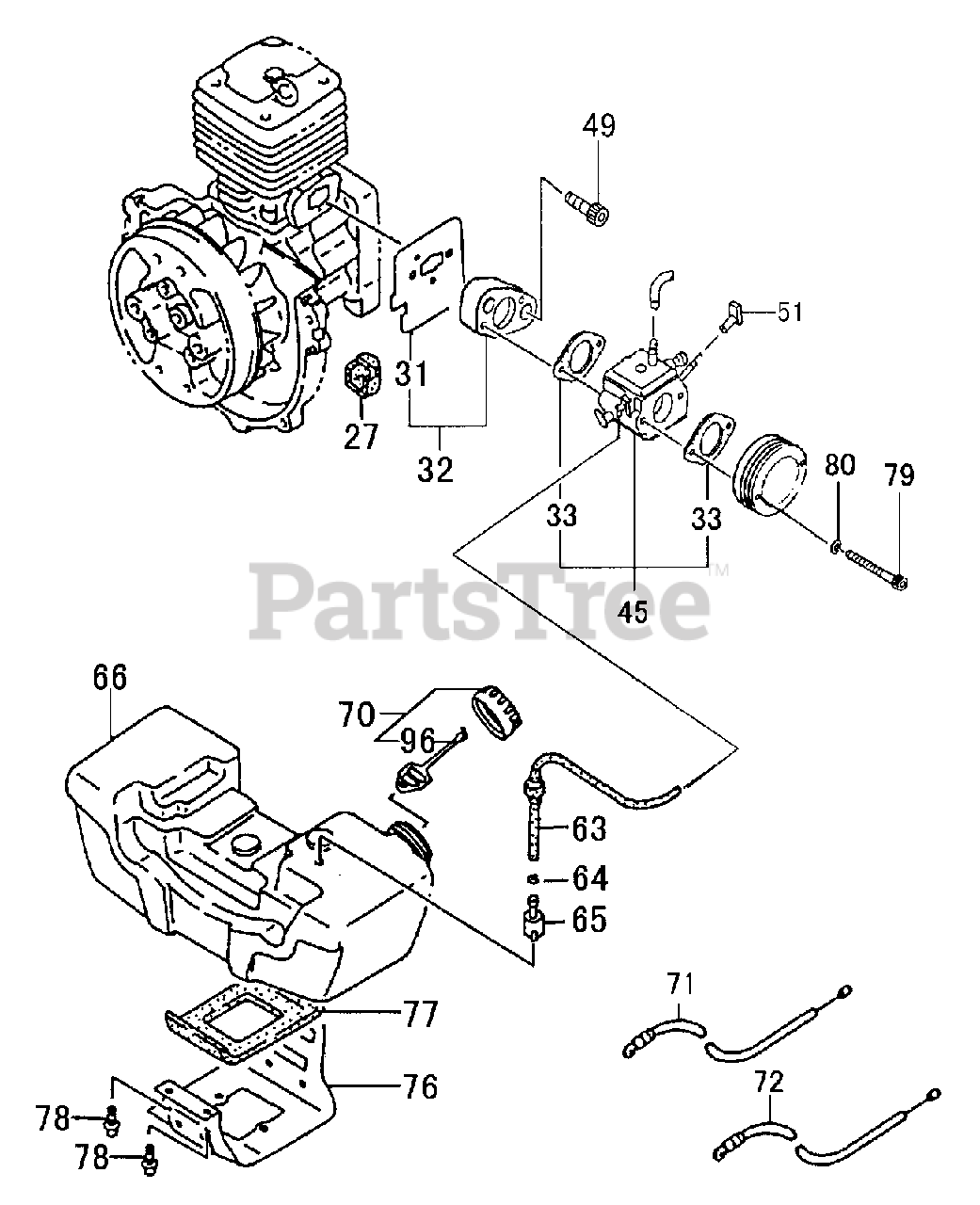 Tanaka TC-47R - Tanaka Utility Scooter Engine Fuel System Parts Lookup ...