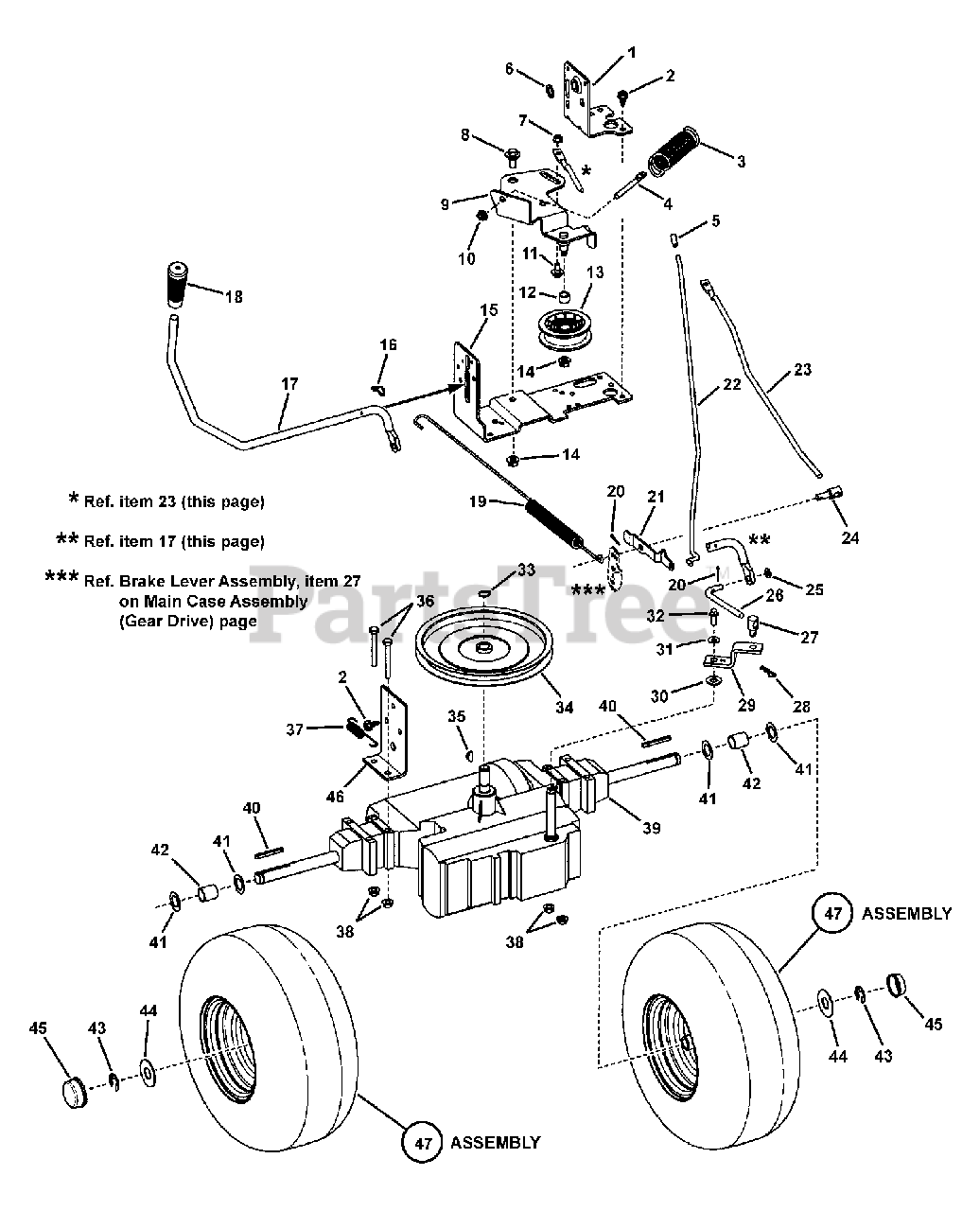 Murray LT 155420 (7800162) - Murray 42" Lawn Tractor, Gear Drive, 15 ...