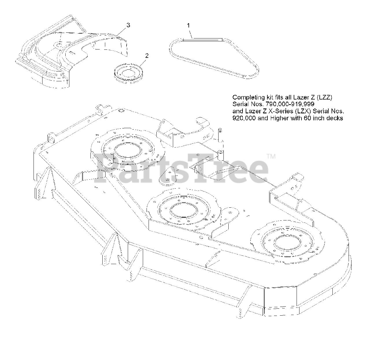 Exmark LZUV3B - Exmark Ultra Vac Triple Bagger for Lazer Z Mower (SN ...