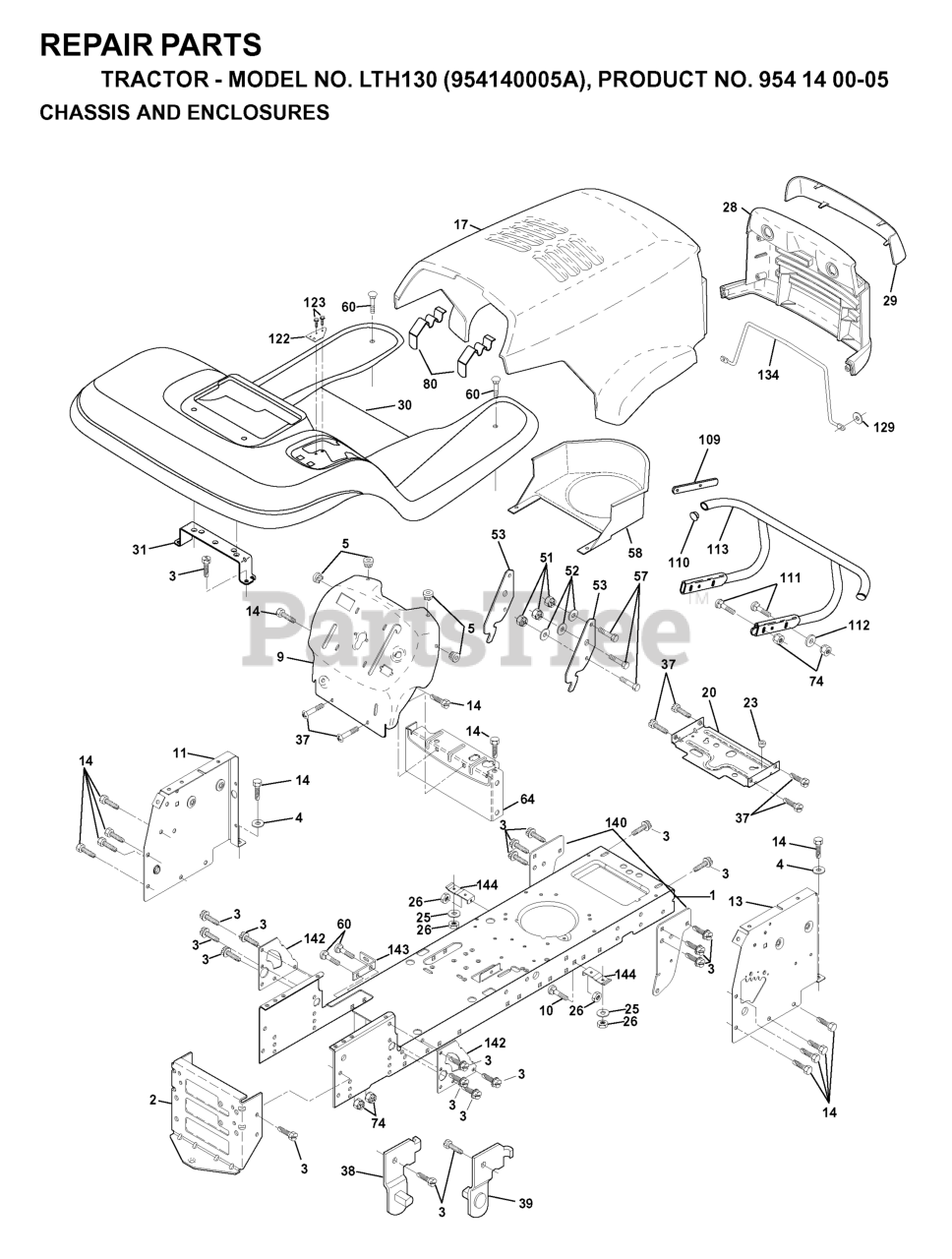 Husqvarna LTH 130 (954140005-A) - Husqvarna Lawn Tractor (1997-01 ...