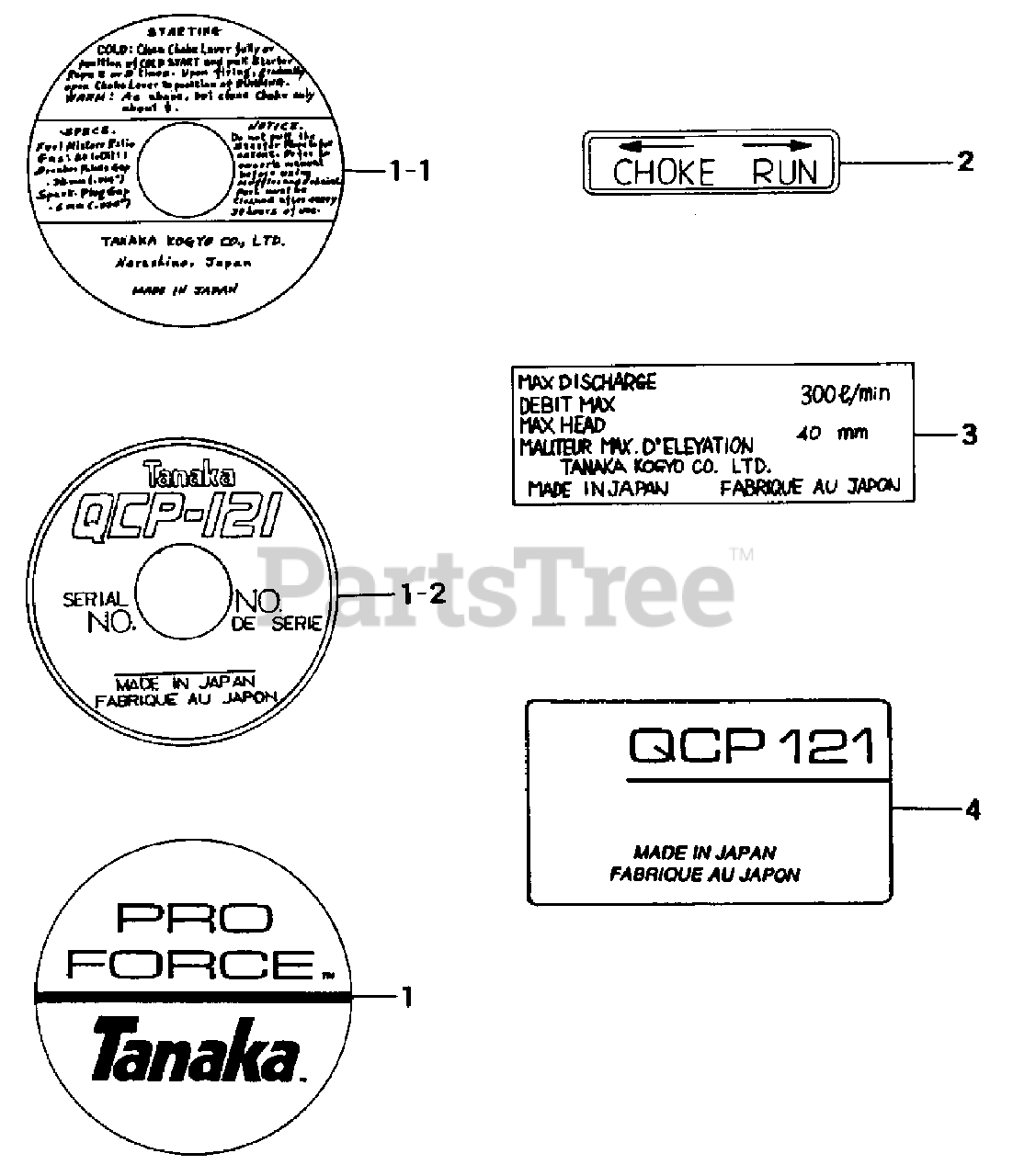 Tanaka QCP-121 - Tanaka Centrifugal Pump Marks Parts Lookup with ...