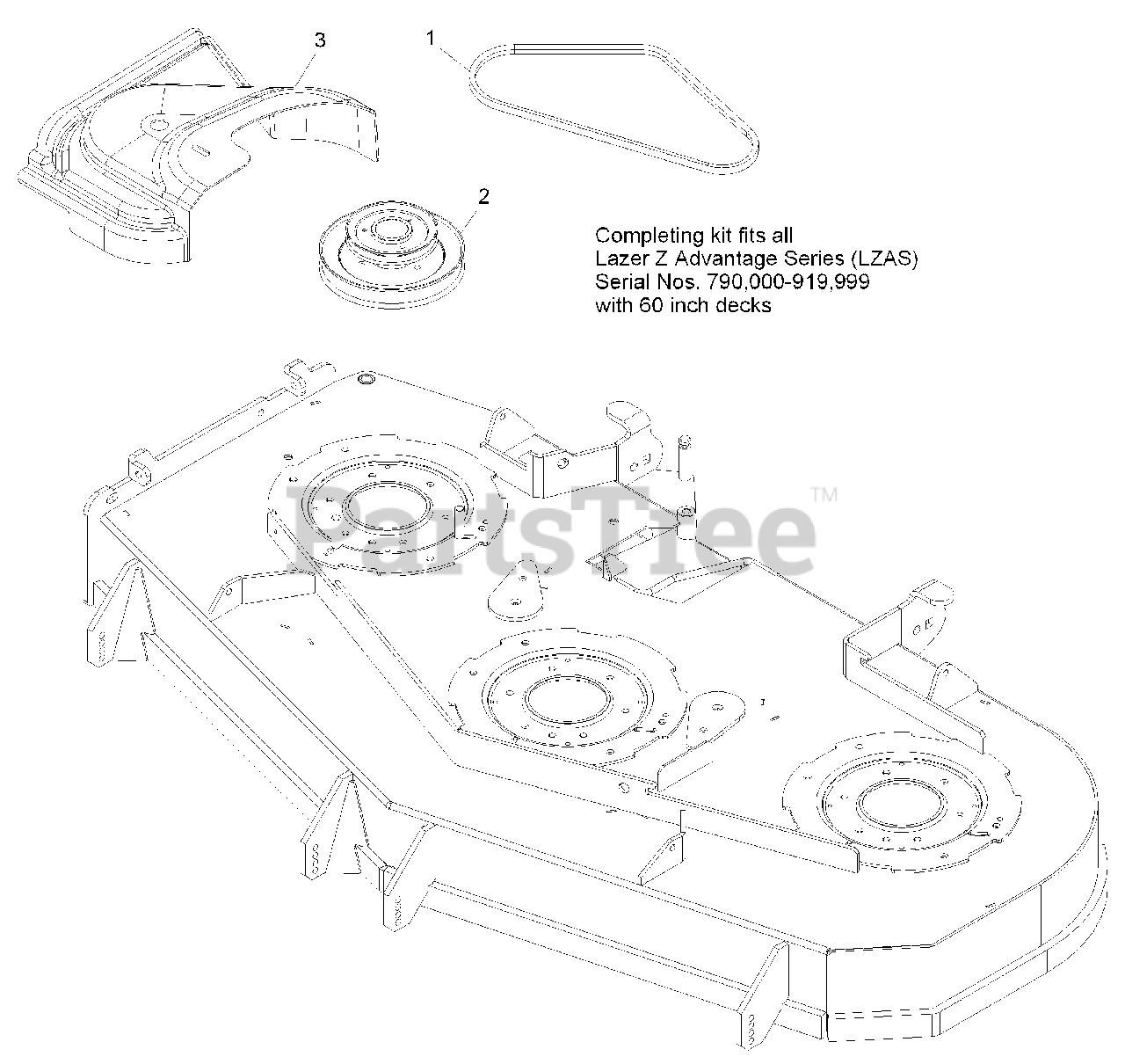 Exmark LZUV3B - Exmark Ultra Vac Triple Bagger for Lazer Z Mower (SN ...