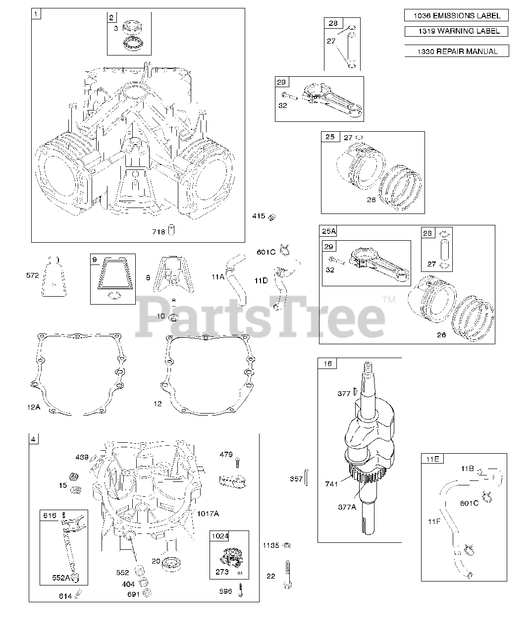 Briggs & Stratton 356777-0113-E1 - Briggs & Stratton Vertical Engine ...