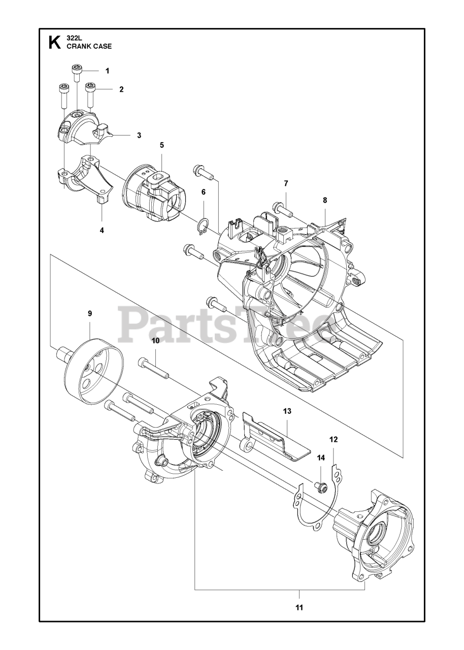 Husqvarna 322 L - Husqvarna String Trimmer (Original) CRANKCASE Parts ...