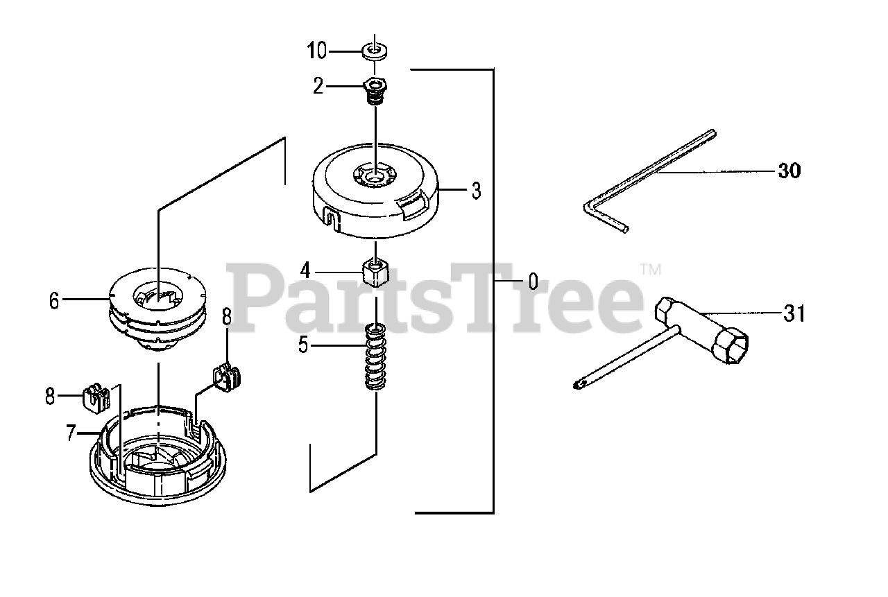 Tanaka TBC-280 - Tanaka String Trimmer Cutting Head & Tools Parts ...