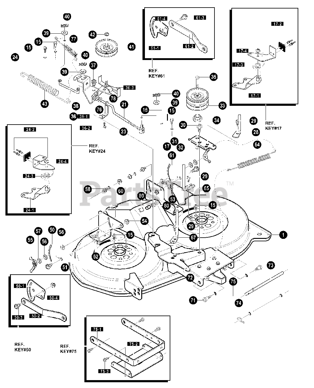 Murray 40318x50A - Murray 40" Lawn Tractor (1999) Deck Assembly (part 1 ...