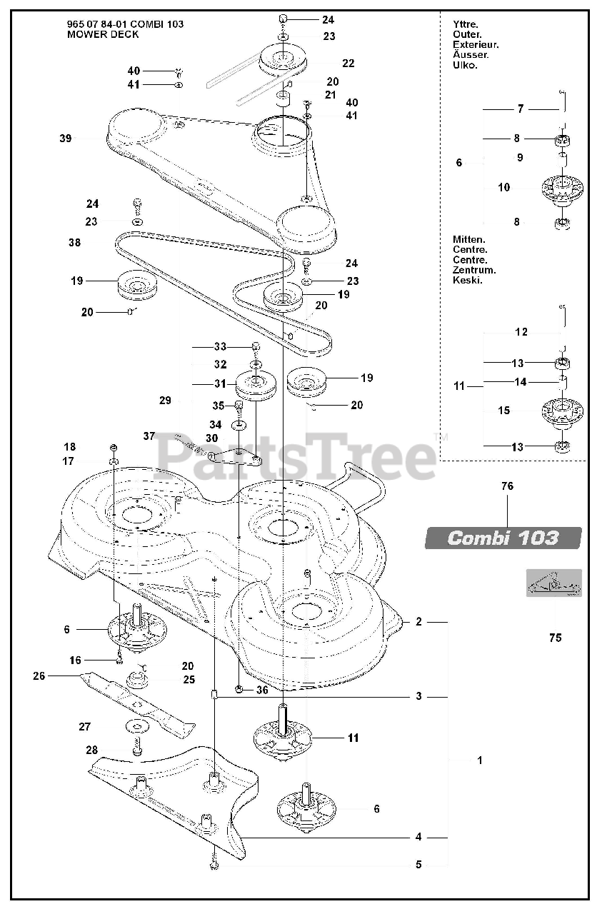 Husqvarna R 175 - Husqvarna Swedish Riding Mower (2008-05) Mower Deck ...