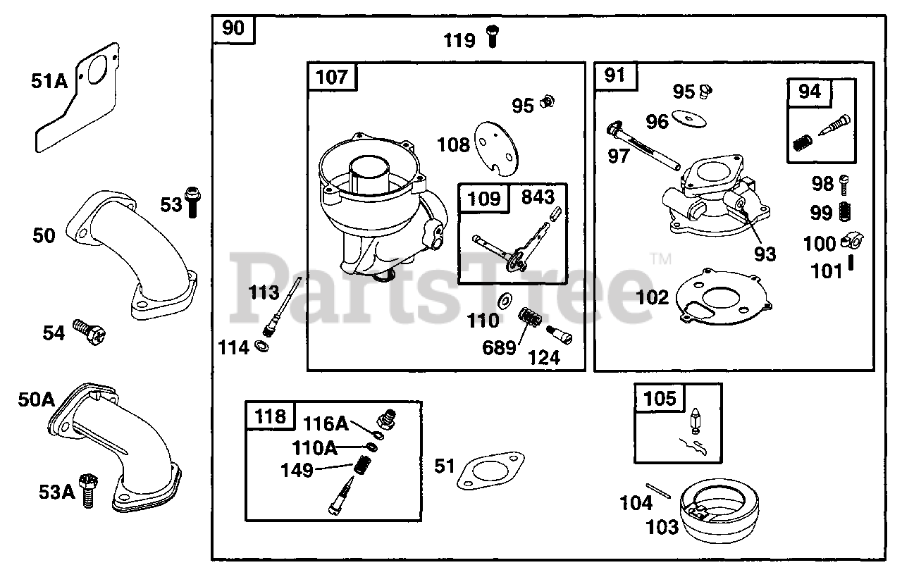 Briggs & Stratton 171432-0534-01 - Briggs & Stratton Horizontal Engine ...
