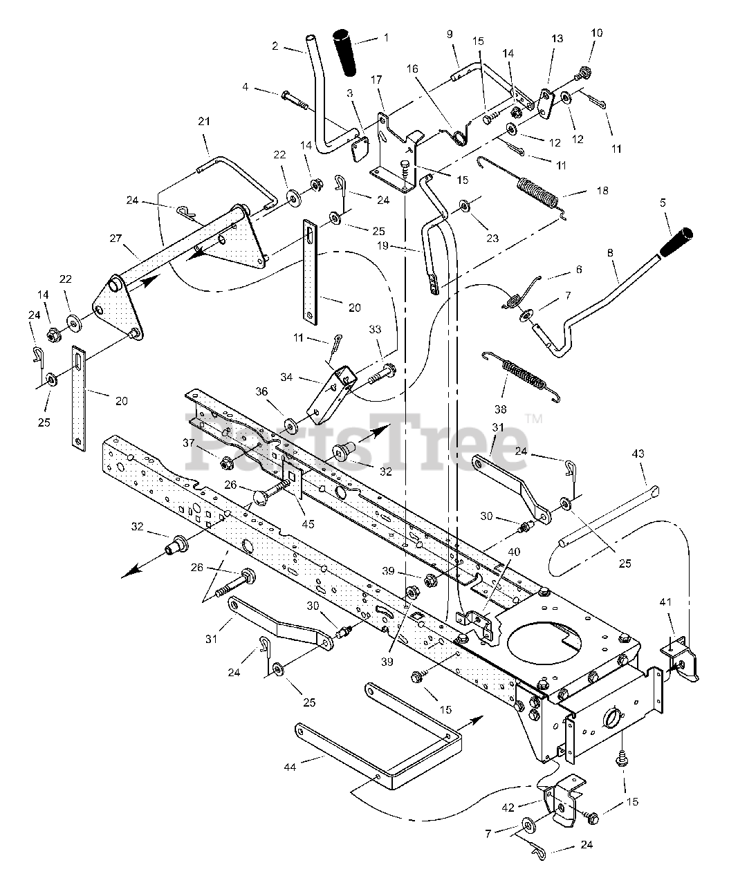 Murray 42590C - Murray 42" Lawn Tractor (2000) Mower Housing Suspension ...