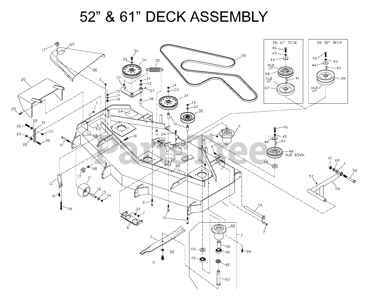 Husqvarna ZTH 5223 KAA (968999153) - Husqvarna 52" Zero-Turn Mower (2000-06) 52"/132CM CUTTING ...