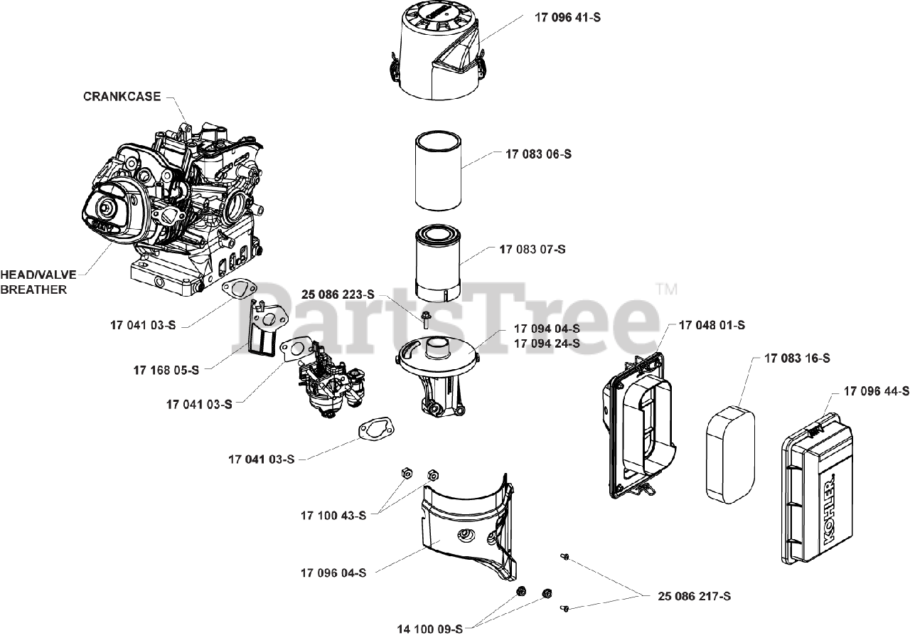 Kohler CH270-1065 - Kohler Command PRO Engine, Basic Version, 7hp, 5.2kW Air Intake/Filtration ...